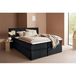 LeGer Home by Lena Gercke Boxspringbett &raquo;Yuma&laquo; incl. Topper, in 4 Breiten, 3 Matratzenarten und je 2 H&auml;rtegraden grau 100% Polyester Liegefl&auml;che B/L: 