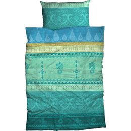 CASATEX Bettw&auml;sche &raquo;Indi&laquo; 3 Stk. romantisch, orientalisch, weich und gem&uuml;tlich gr&uuml;n Satin, Obermaterial: 100% Baumwolle B/L: 200cm x 220cm, 1 Stk., 2 