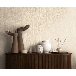 Livingwalls living walls Vliestapete &raquo;Strukturtapete 3D-Effekt Farbvarianten modern&laquo; gl&auml;nzend strukturiert beige Vlies B/L: 0,53m x 10,05m, Rollen: 1
