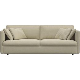 FLEXLUX 3-Sitzer &raquo;Lovane&laquo; Weich & anschmiegsam, gro&szlig;e Sitztiefe auf Kaltschaum, Dekokissen inkl. beige 100% Polyester B/H/T: 219cm x 84cm x 117cm, 