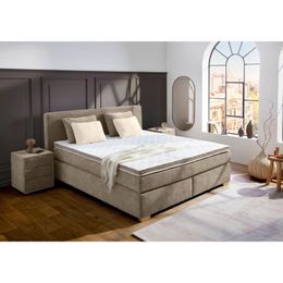 Jockenh&ouml;fer Boxspringbett &raquo;Ronja, inkl. 7-Zonen-TTFK-Matratzen, Kaltschaum-Topper&laquo; inkl. 4 Kissen, 180x200 cm, verschiedene H&auml;rtegrade w&auml;hlbar beige Bezug Bett: 