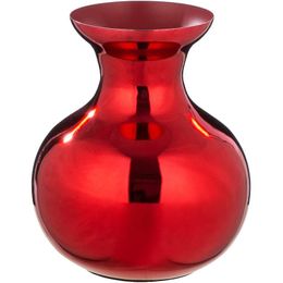 Gilde Tischvase &raquo;Vase bauchig Kyoto&laquo; rot Eisen B/H/T: 22cm x 25,5cm x 22cm &Oslash; 22cm
