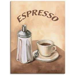 Artland Leinwandbild &raquo;Espresso II&laquo; Getr&auml;nke 1 Stk. tlg. auf Holzrahmen gespannt beige B/H/T: 45cm x 60cm, Leinwandbild Getr&auml;nke, 1 Stk.