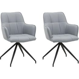 OTTO home Esszimmerstuhl &raquo;Cardiff&laquo; () 1 Stk.Sitzschale 360&deg; drehbar, Kunstleder Bezug, Sitzh&ouml;he 49 cm grau B/H/T: 61cm x 87cm x 65cm, 1 Stk., 