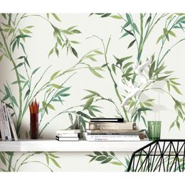 Erismann Vliestapete &raquo;Vliestapete Bamboorelle&laquo; gepr&auml;gt Phthalate frei gr&uuml;n Vlies B/L: 0,53m x 10,05m, Rollen: 1