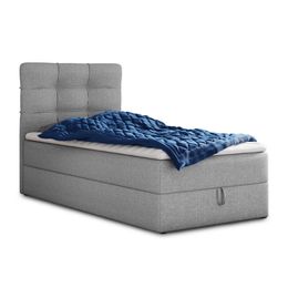 Sofnet Boxbett, Grau, Textil, H3, Rechteckig, 100x200 cm, Schlafzimmer, Betten, Boxspringbetten