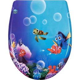 WOLTU WC, Blau, Wei&szlig;, Kunststoff, Oval, 37x2.51x45 cm, Badezimmer, WC Ausstattung, WC Sitze