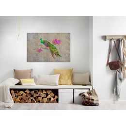 A.S. Cr&eacute;ation Leinwandbild &raquo;peacock&laquo; Kunst Tiere 1 Stk. tlg. Keilrahmen Bild Bunt Pfau Leinwand-Bild Wohnzimmer modern Wandbild bunt Massivholz, Stahl B/H/T: 90cm x