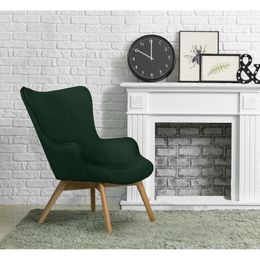 Home Affaire Sessel &raquo;Nicko&laquo; wahlweise mit und ohne Hocker gr&uuml;n 100% Polyester Struktur fein, ohne Hocker, B/H/T: 71cm x 96cm x 86cm