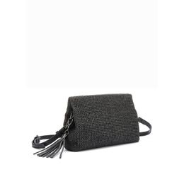 Vivance Damen Umh&auml;ngetasche &raquo;Clutch&laquo; Handtasche,Schultertasche,Tragetasche,Crossbody Bag, Bast-Optik VEGAN schwarz B/H/T: 25cm x 17cm x 6cm
