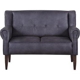 Home Affaire K&uuml;chensofa &raquo;Moro Couch mit Federkern, bequem, Breite 142cm&laquo; in verschiedenen Stoffen und Farben grau Microfaser in Antiklederoptik (100% 