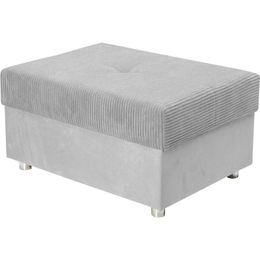 Collection AB Hocker &raquo;Italia, B: 78 cm&laquo; mit Federkern grau 100%Polyester B/H/T: 78cm x 42cm x 59cm, Cord Luxus-Microfaser weich