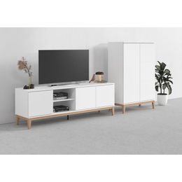 OTTO home Lowboard &raquo;Maryd&laquo; 1 Stk. tlg. Kommode, Untergestell in Holzoptik, Breite 160 cm wei&szlig; Holzwerkstoff, MDF B/H/T: 160cm x 15cm x 41cm, 3 Stk.
