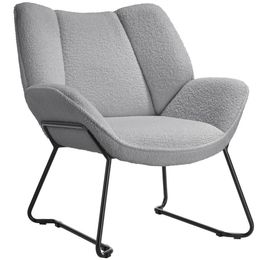 TecTake Sessel, Hellgrau, Kunststoff, Pappel, 73x81x72 cm, Wohnzimmer, Sessel, Polstersessel