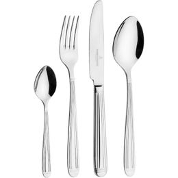 Besteck-Set &raquo;Marina&laquo; mit Klappetui silber Edelstahl 24 Stk.