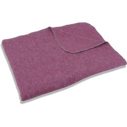 SETEX Wohndecke &raquo;Kuscheldecke&laquo; mit Ziernaht in Melange-Optik, Kuscheldecke rot Baumwolle, Polyester B/L: 75cm x 120cm