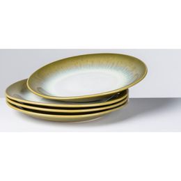 gipfelst&uuml;ck Speiseteller &raquo;Teller Set, Flussufer&laquo; Reaktivglasur, au&szlig;ergew&ouml;hnlicher, visueller Farbverlauf, &Oslash; 26,5 cm bunt Steinzeug 26,5cm