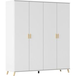 Rauch Kleiderschrank &raquo;Skandi Kinderzimmer Schlafzimmerschrank FALUN&laquo; Breite 92/137/182, H&ouml;he 203 cm, im modernen Skandi-Look, F&uuml;&szlig;e/Griffe Eiche massiv