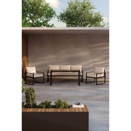 Gartenlounge-Set &raquo;Catania, gro&szlig;z&uuml;giges Outdoor-Set f&uuml;r hohen Sitzkomfort&laquo; 4 tlg. Loungem&ouml;bel mit Stoffbezug, angenehm, weich B/H/T: 179cm x 67cm x 