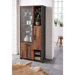 FORTE Highboard &raquo;Clif&laquo; H&ouml;he 205 cm grau B/H/T: 91,6cm x 205,4cm