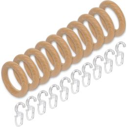 Liedeco Gardinenring f&uuml;r Gardinenstangen &Oslash; 28 mm beige Materialmix &Oslash; 2,8cm, 10 Stk.
