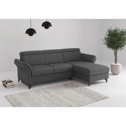 Sit & More sit&more Ecksofa &raquo;Glendale, L-Form&laquo; inkl. Kopfteilverstellung, wahlweise mit Vorziehsitz und Bettkasten grau 95% Polyester, 5% Polyamid B/H/T: 253cm x