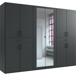 wimex Dreht&uuml;renschrank &raquo;Tibet&laquo; mit Schubk&auml;sten auf bequemer Zugriffsh&ouml;he grau Holzwerkstoff B/H/T: 270cm x 208cm x 58cm, Schubladen: 2 Stk. T&uuml;ren: 10 Stk.