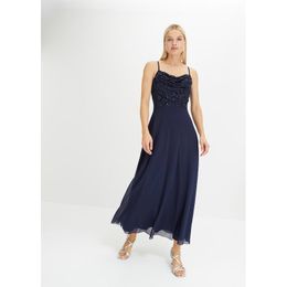 bonprix Damen bonprix Tr&auml;gerkleid &raquo;Tr&auml;gerkleid mit Paillettenstickerei&laquo; f&uuml;r festliche Anl&auml;sse, mit T&uuml;llrock, ausgestellte Passform 48, N-Gr