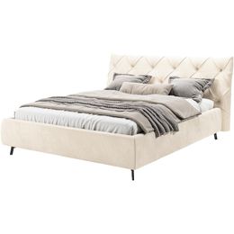 Home Affaire Polsterbett &raquo;Elloree, in 4 Breiten bis 200cm, auch in Leder&laquo; Kopfteilh&ouml;he 105 cm, belastbar bis 280 kg, auch in &Uuml;berl&auml;nge 220cm beige 94%