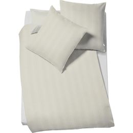 Fleuresse Bettw&auml;sche &raquo;Jade&laquo; 2 Stk. mit dezentem Muster beige Mako-Damast, Obermaterial: 100% Baumwolle B/L: 135cm x 200cm, 1 Stk., 1 Stk., Mako-Damast