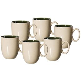Ritzenhoff & Breker Becher &raquo;Skog&laquo; 6er Set, je 320 ml gr&uuml;n Steingut &Oslash; 9,5cm x 10cm, 320ml, 6 Stk.