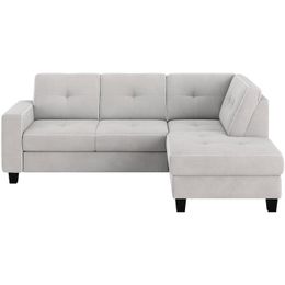 OTTO home Ecksofa &raquo;Varese&laquo; wahlweise mit Schlaffunktion und Bettkasten silber 90% Polyester 10% Polyamid B/H/T: 226cm x 91cm x 170cm, Struktur, 