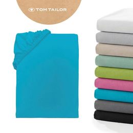 Tom Tailor HOME Spannbettlaken &raquo;Tom Tailor Jersey&laquo; ab Gr&ouml;&szlig;e 90x200 cm, Laken in hochwertiger Jersey Qualit&auml;t blau Jersey, Obermaterial: 100% Baumwolle