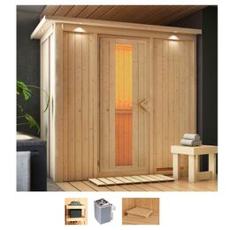 Karibu Sauna &raquo;Vada&laquo; Set, Ofen 9 kW integr. Strg beige Saunaofen, integrierte Steuerung, 9 kW