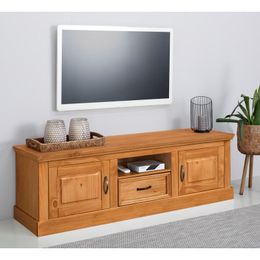 OTTO home Lowboard &raquo;Selma&laquo; TV-Kommode, Breite 160 cm, 1 Schubkasten, 2 T&uuml;ren beige MDF, Massivholz B/H/T: 160cm x 50cm x 45cm, 1 Stk., Kiefer, 2 Stk.