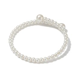 Firetti Damen Armband &raquo;Schmuck Geschenk Draht Armschmuck Armkette&laquo; Made in Germany - mit Glasperle wei&szlig; 18cm, Eisen Perlen