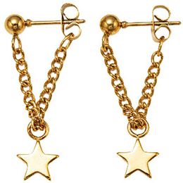 Firetti Damen Paar Ohrstecker &raquo;Schmuck Geschenk Edelstahl Ohrschmuck Ohrringe Sterne&laquo; Made in Germany gold 4mm, Edelstahl