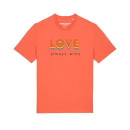 Watapparel Shirt 'Love always wins' male size M Blue / Yellow / Orange / Black