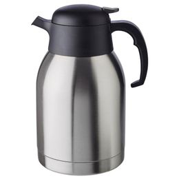APS Isolierkanne &raquo;Classic&laquo; 2 l Einhandautomatik, doppelwandiger Edelstahl silber Edelstahl, Kunststoff 2 l