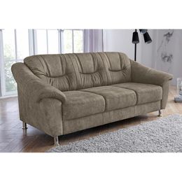 Sit & More sit&more 3-Sitzer &raquo;Salsa&laquo; mit Federkern grau Luxus-Microfaser ALTARA NUBUCK (100% Polyester) / Struktur (90% Polyester, 10% Polyamid);Luxus-Microfaser