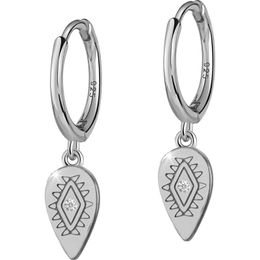 Firetti Damen Paar Creolen &raquo;Schmuck Geschenk Silber 925 B&ouml;ser Blick Magisches Auge Nazar Auge&laquo; Made in Germany - mit Zirkonia (synth.) silber Silber 