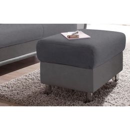 Trendmanufaktur Hocker wahlweise mit komfortablem Federkern, frei im Raum stellbar grau 100% Polyester B/H/T: 67cm x 46cm x 53cm, Luxus-Microfaser 