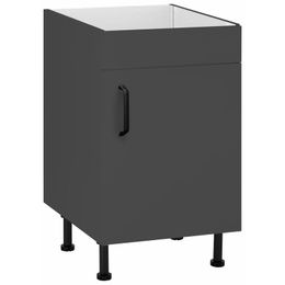 Wiho-K&uuml;chen wiho K&uuml;chen Sp&uuml;lenschrank &raquo;Simi&laquo; 50 cm breit, mit verstellbaren F&uuml;&szlig;en, ohne Arbeitsplatte grau B/H/T: 50cm x 86,5cm x 58cm, T&uuml;ren: 1 Stk.