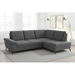 Sit & More sit&more Ecksofa &raquo;Chelsea L-Form, B: 264 cm, mit Armteil-& Sitztiefenverstellung&laquo; optional Schlaffunktion und Bettkasten grau 95% Polyester, 5% 