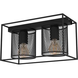 Eglo Deckenleuchte &raquo;CATTERICK&laquo; E27 1 Stk. Deckenleuchte in schwarz aus Stahl - exkl. E27 - 40W schwarz H: 19cm, 1 Stk.