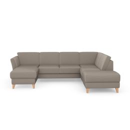 Sit & More sit&more Wohnlandschaft &raquo;Visby U-Form&laquo; wahlweise mit Schlaffunktion und Stauraum, frei im Raum stellbar braun B/H/T: 303cm x 87cm x 213cm, Chenille, 