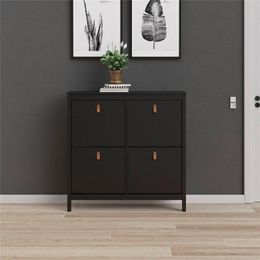 Home Affaire Schuhschrank &raquo;Madrid, Schuhaufbewahrung mit Griffen, skandinavisches Design&laquo; Mit 4 Klappen, jeweils 2 B&ouml;den, B: 102 cm, H: 103 cm, Zwei 