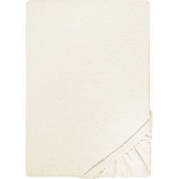 Biberna Spannbettlaken &raquo;Leila&laquo; Bettlaken aus 100% Baumwolle, f&uuml;r Matratzenh&ouml;hen bis 22 cm beige Jersey, Obermaterial: 100% Baumwolle B/L: 200cm, 1 Stk., 