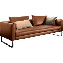 3C Candy 3-Sitzer &raquo;Avola Designsofa mit Lederbezug, tolle Verarbeitungsdetails&laquo; bequem und komfortabel braun B/H/T: 204cm x 85cm x 100cm, Leder