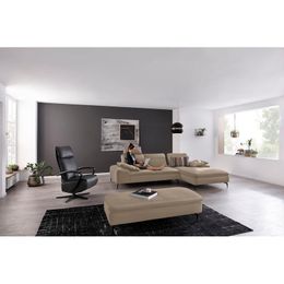 W.Schillig Ecksofa &raquo;valentinoo, Designsofa, bequem, elegant und zeitlos, L-Form&laquo; inklusive Hocker, mit Sitztiefenverstellung, Breite 299 cm braun 